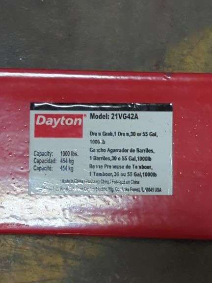Dayton Drum Grab 55 Gallon 1000 Lb Cap (28"×28"×10") Model 21VG42A ...