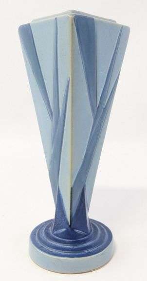 Roseville Pottery Futura Triangle Vase - Kraft Auction Service, LLC