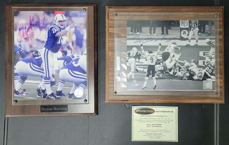 (Z) Two Signed NFL Photos In Protective Frames - Kraft Auction Service, LLC