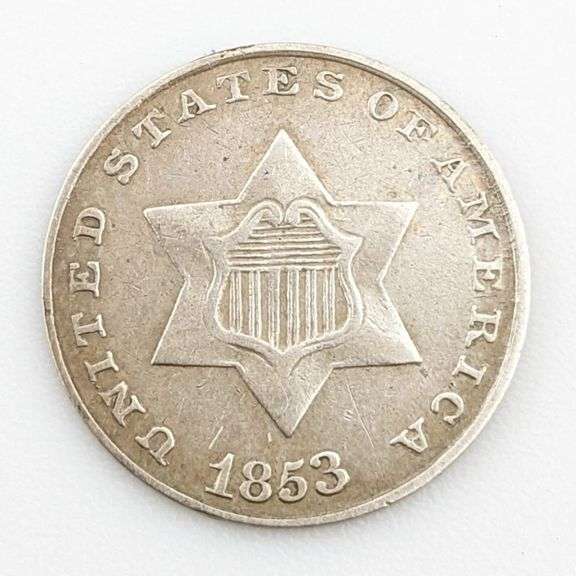 1853 United States Silver Three-Cent Piece - Kraft Auction Service, LLC