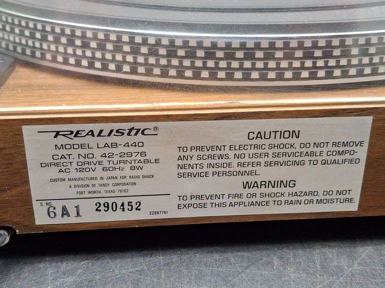 (NO) Realistic Lab-440 automatic direct-drive record player - Kraft ...