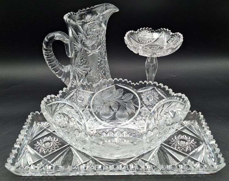 (F) Vintage Pressed Crystal and Glassware, including Pedestal Compote ...
