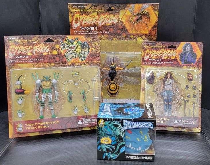 (V) 4 All Caps CyberFrog And Salamandroid Figures And Collectibles ...