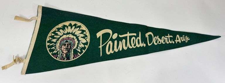 Vintage Painted Desert Arizona Native American Felt Pennant - Kraft ...