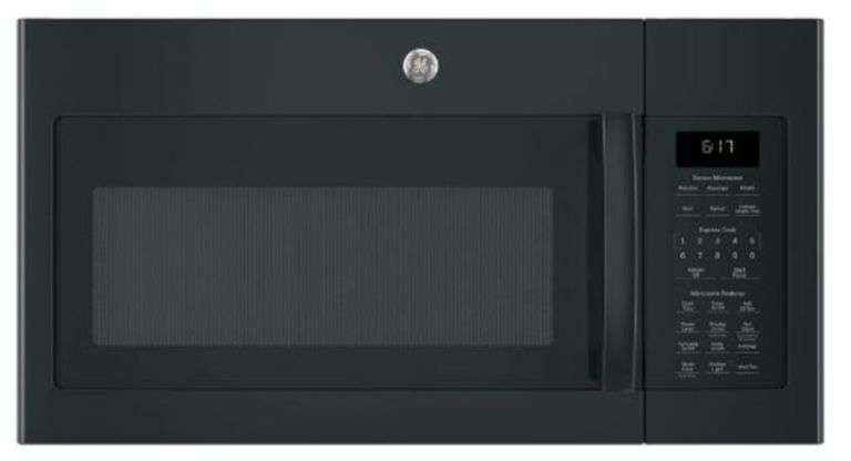 GE Black Over The Range Sensor Microwave Oven, 1.7 Cu Ft, 1000 Watt ...