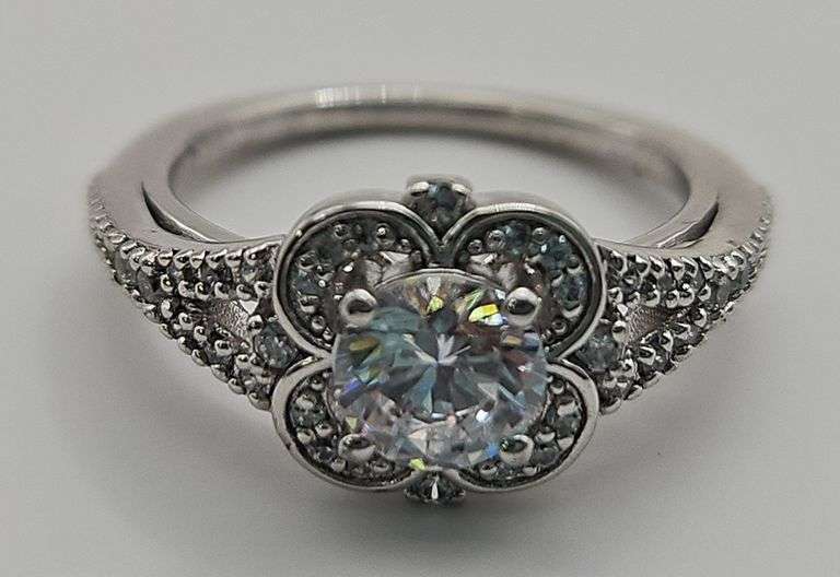 Finelli Jeweler's Sample Sterling Silver With Round Stone Engagement ...