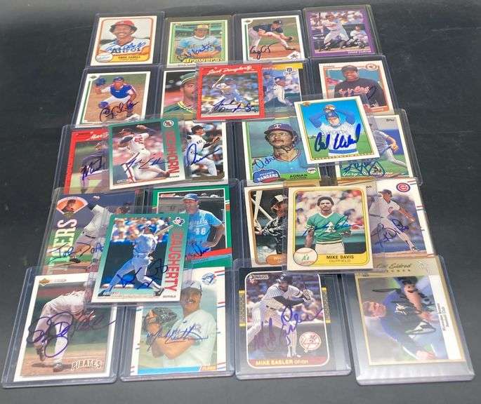 (J) 25 baseball signed collector cards JSA certificate - Kraft Auction ...