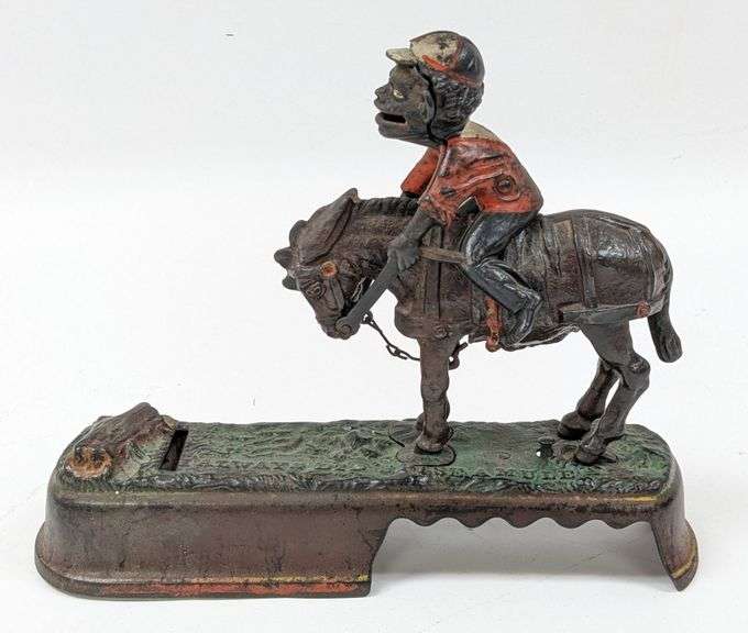 Black Americana Cast Iron Mule Mechanical Bank - Kraft Auction Service, LLC
