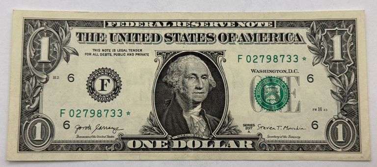 (Y) 2007 $1 Washington Star Bill - Kraft Auction Service, LLC