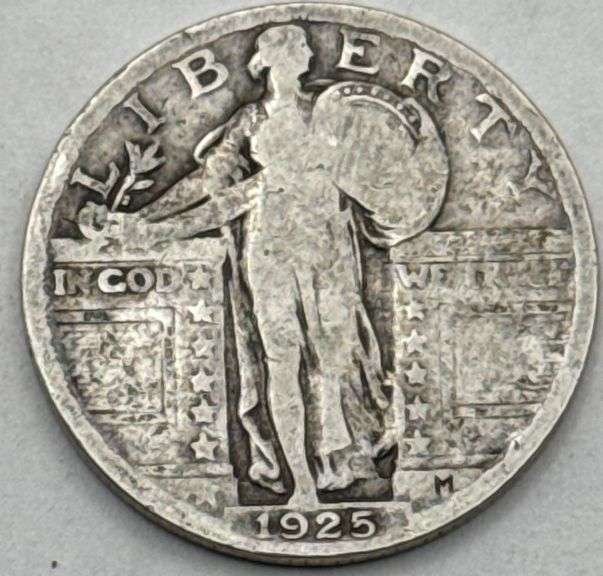 Silver 1925 Standing Liberty Quarter Coin - Kraft Auction Service, LLC