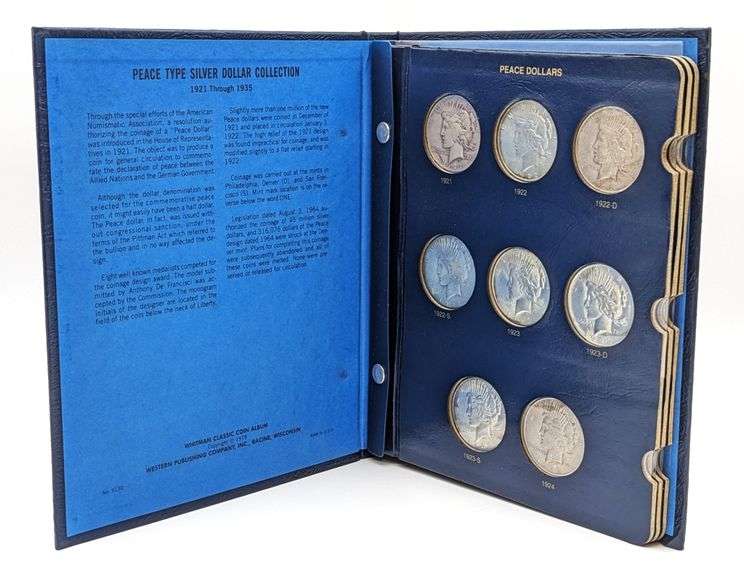 24 Pc. U.S. Silver Peace Dollars Complete Set - Kraft Auction Service, LLC