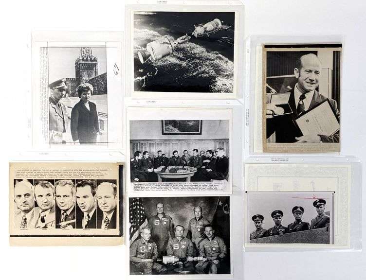 (8) Early Cosmonaut & Soyuz Press Photos W/ COA's - Kraft Auction ...