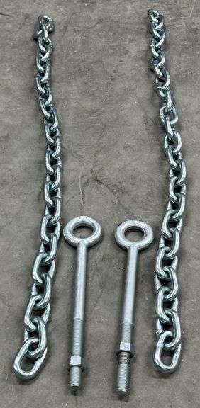 (ZZ) Trailer Safety Chains With Threaded Rods w/ Bolts. - Kraft Auction ...