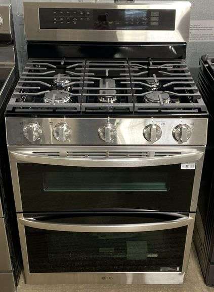 LG 30" 6.9 cu. ft. 5 Burner Smart Wi-Fi Freestanding Double Oven Gas ...