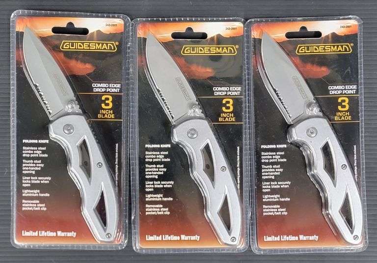 (T) Three Guidesman Folding Pocket Knives - Kraft Auction Service, LLC