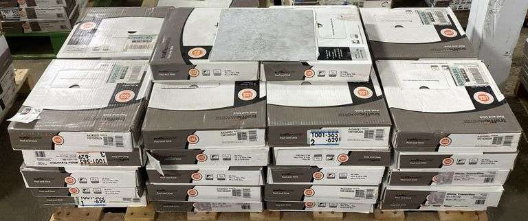 (CW) TrafficMaster WHITE TRAVERTINE Peel & Stick Vinyl Tile Flooring ...