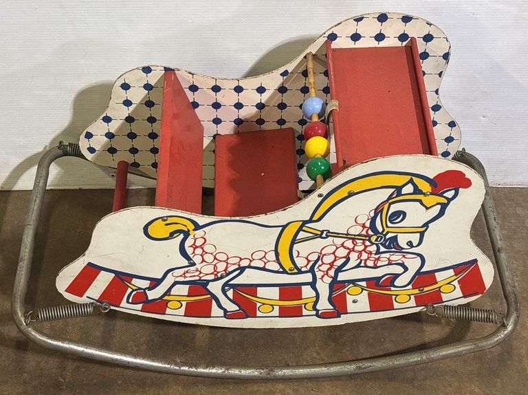 (S) Childrens Rocking Horse Ride Bouncy Pony Sleigh Circus Swing Chair ...