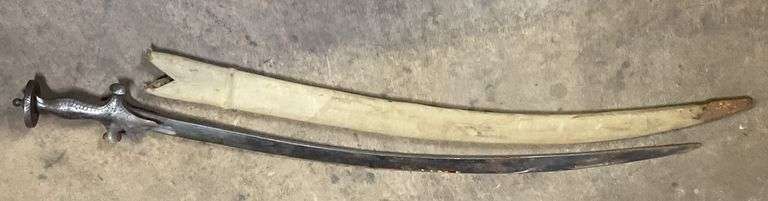 (OP) Vintage Talwar Sword with Scabbard 34” - Kraft Auction Service, LLC
