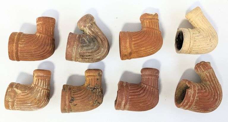(8)19th Century Hudson Bay Clay Trade Pipes - Kraft Auction Service, LLC