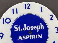 Original Vintage St. Joseph Aspirin Glass PAM Clock Face - Kraft ...