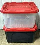 (EZ) Husky 27 Gallon Plastic Storage Containers - Kraft Auction Service ...