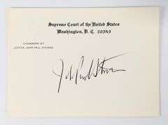 Supreme Court Justice John Paul Stevens Autograph - Kraft Auction ...