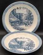 (N) Currier & Ives Ironstone Baker Plates - Kraft Auction Service, LLC