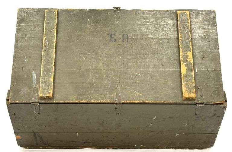 WW II US Wooden Foot Locker with Military Issued Contents - Kraft ...