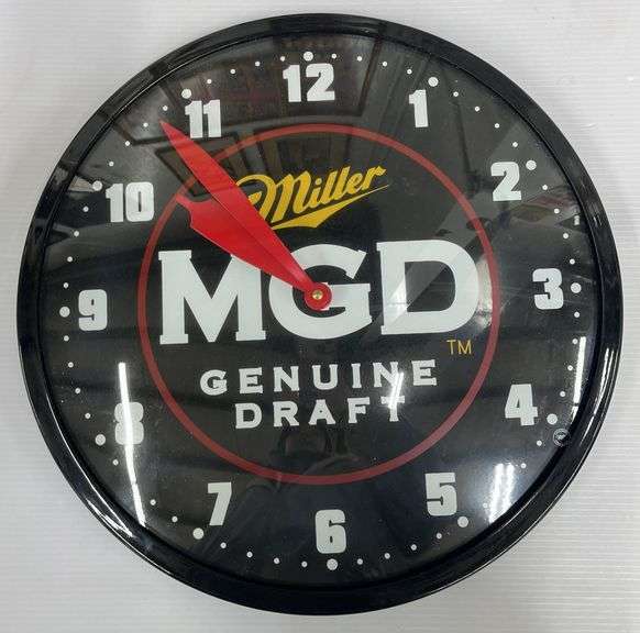 (CC) Miller MGD Genuine Draft Wall Clock - Kraft Auction Service, LLC