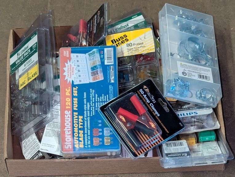 (F) Fuses, 50 amp clamps, hose clamps, and more. - Kraft Auction ...
