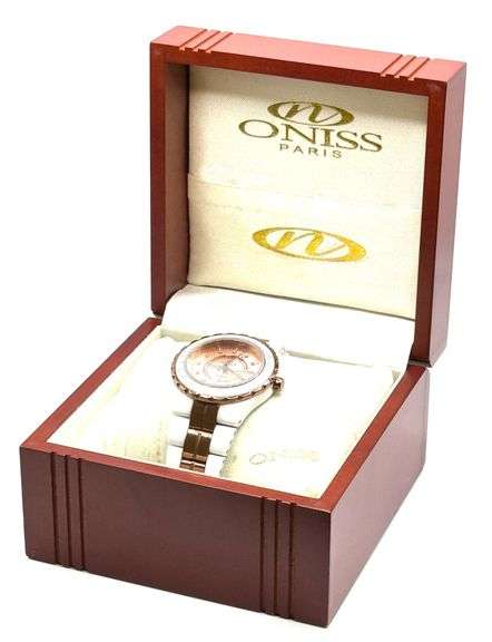Women's ONISS Paris Ceramic Diamond & Rose Gold Wristwatch - Kraft ...