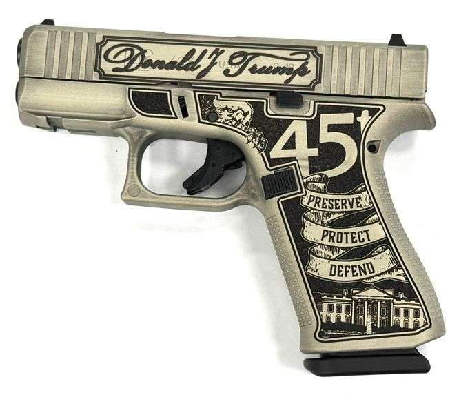 Donald J. Trump Custom Engraved Glock 43X .9mm Pistol NIB - Kraft ...