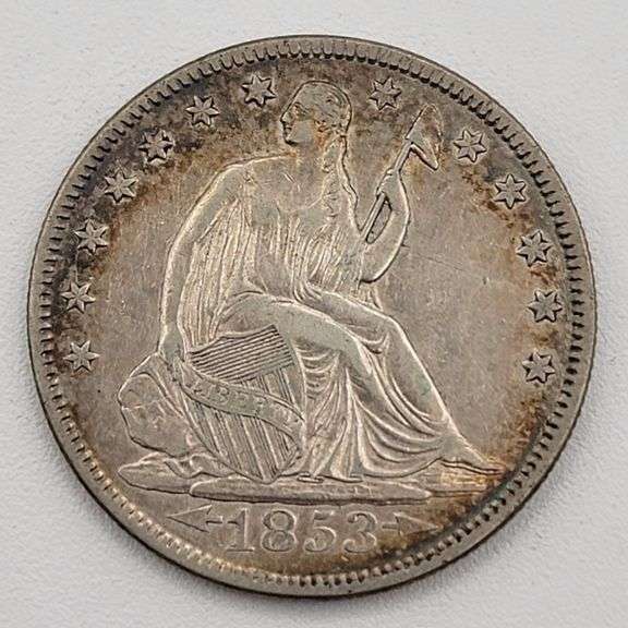 1853 Circulated U.S. Seated Liberty Half Dollar Arrows & Rays - Kraft Auction Service, LLC