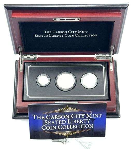 3pc The Carson City Mint Seated Liberty Coin Collection - Kraft Auction ...