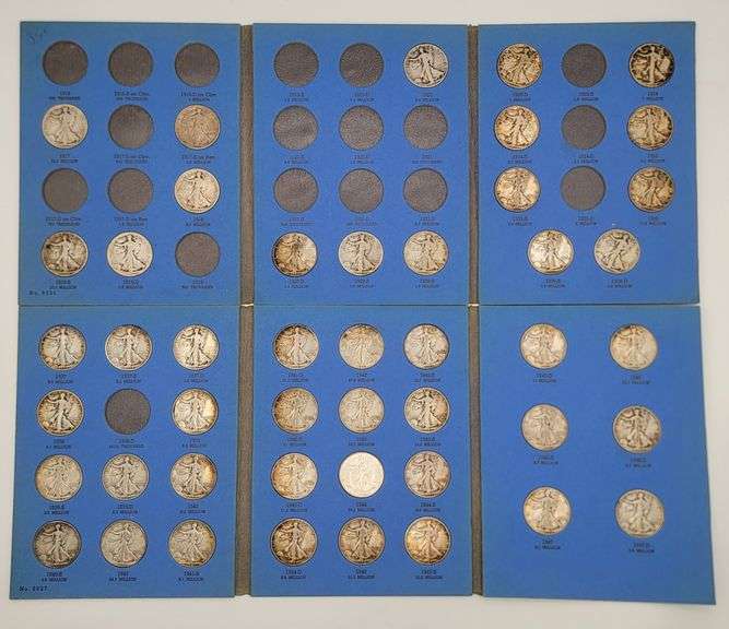 46 Pc. U.S. Walking Liberty Silver Half Dollar Partial Set - Kraft ...