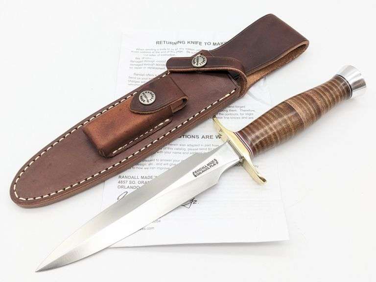 Randall Model 2 7in Fighting Stiletto w/ Sheath, Stone, & Papers ...