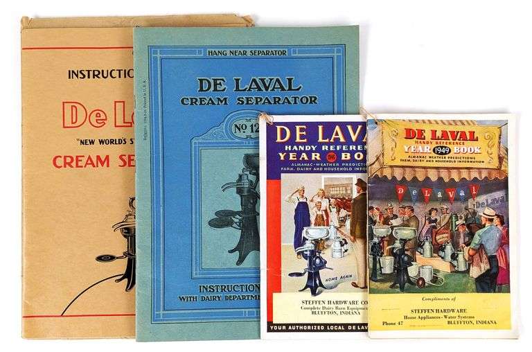 Vintage DeLaval Cream Separators Instruction Manuals & Yearbooks - Kraft Auction Service, LLC