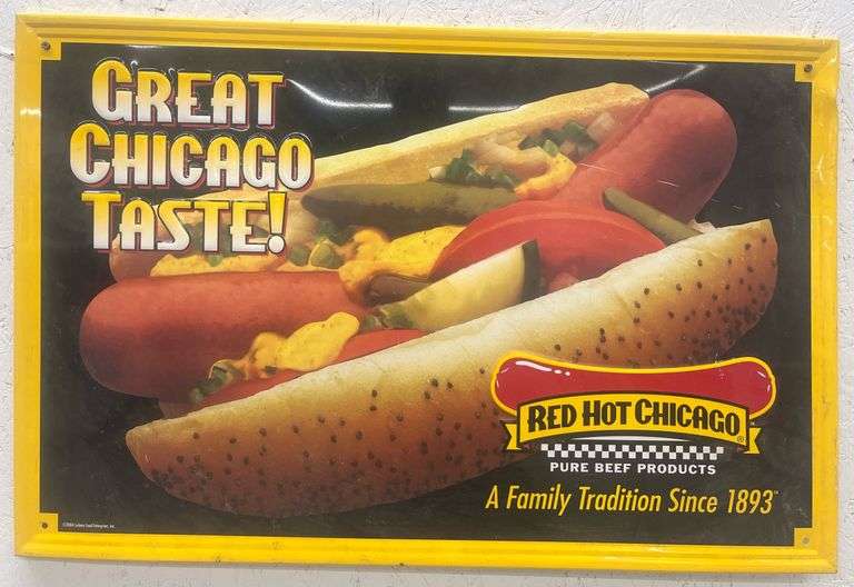 (AD) 2007 Red Hot Chicago Beef Advertising Sign - Kraft Auction Service ...