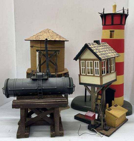 (II) Train Set Lighthouse, Oil Tank, Station, And Water Tank - Kraft ...