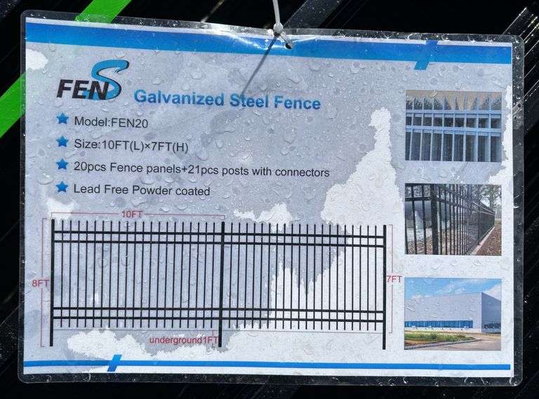 FenS 20Pc. Galvanized Steel Fence - Kraft Auction Service, LLC
