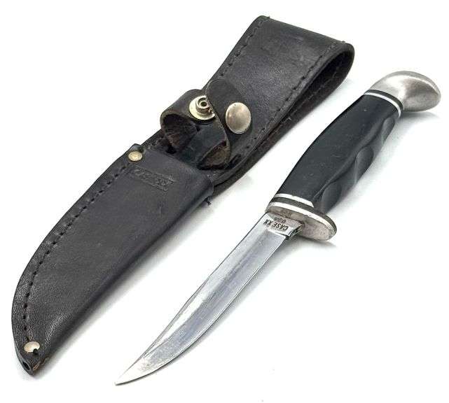 1965-1969 Case XX Black 2 FINN Fixed Blade Knife with Sheath - Kraft ...