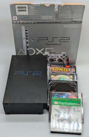 (NO) Two PlayStation 2 (model SCPH-39001 and SCPH-79001), and games ...