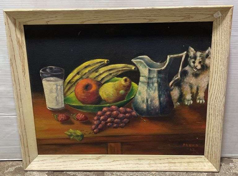 (RK) 1962 Pluka Oil Painting on Board 23” x 19” - Kraft Auction Service ...