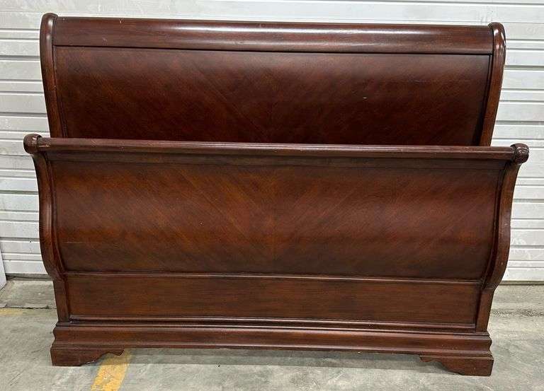 (J) Wooden Queen Size Sleigh Bed Headboard And Footboard - Kraft ...