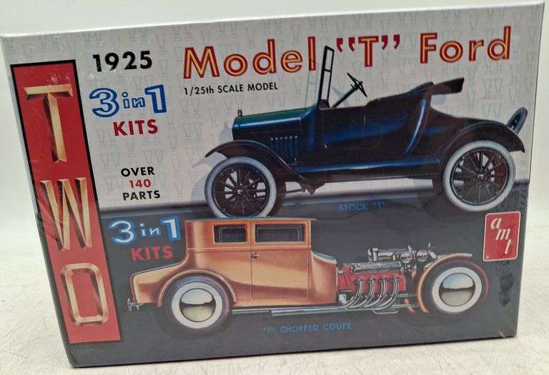 (D) AMT 3 in 1 Model Kits 1925 Model "T" Ford and "T Chopped Coupe (1/ ...