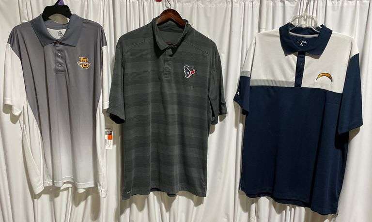 (F) Houston Texans and San Diego Chargers, and Marquette Polos XL ...