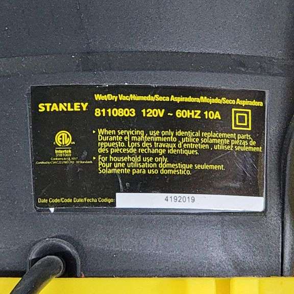 (R) Stanley Stainless Steel Wet/Dry Vacuum - Kraft Auction Service, LLC