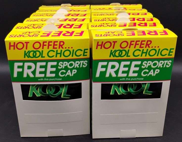 (I) Vintage Kool Promotional Black and Green Caps. 12 total - Kraft ...