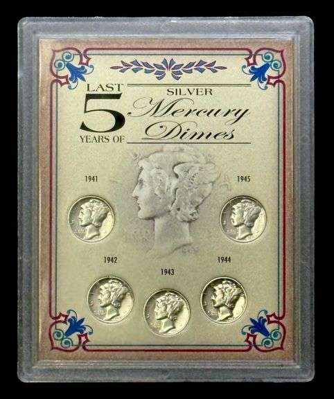 U.S. Silver Mercury Dimes Last Five Years Collection - Kraft Auction ...