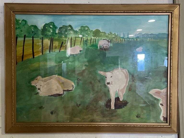 (RK) Artist Signed Watercolor Painting 31 1/4” x 23 1/2” - Kraft ...